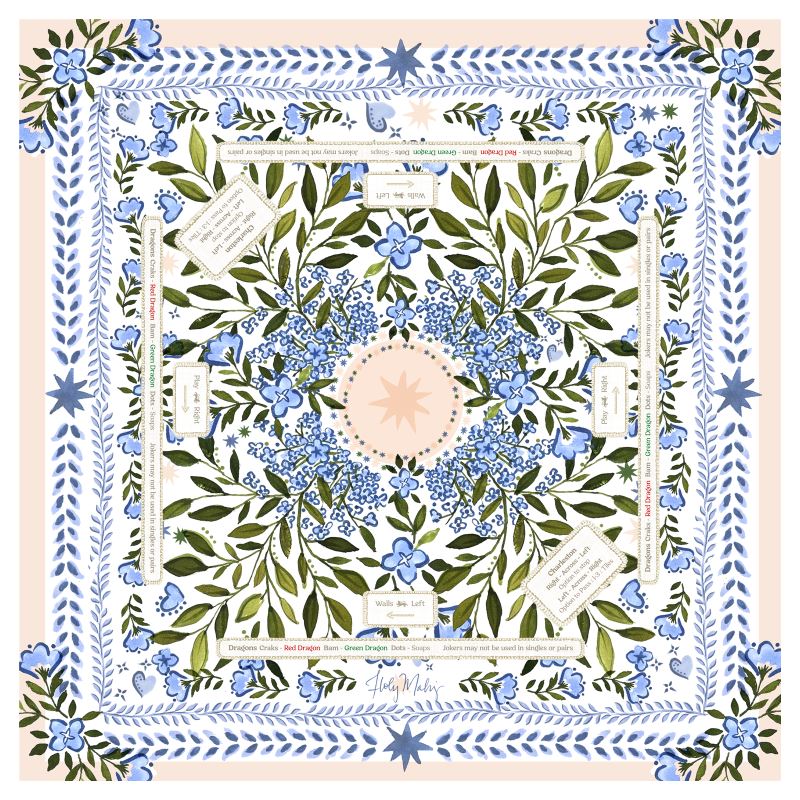 HOLY MAHJ Mahjong Gaming Mat, Bluest Blooms ***RULES EDITION – Tigre de ...